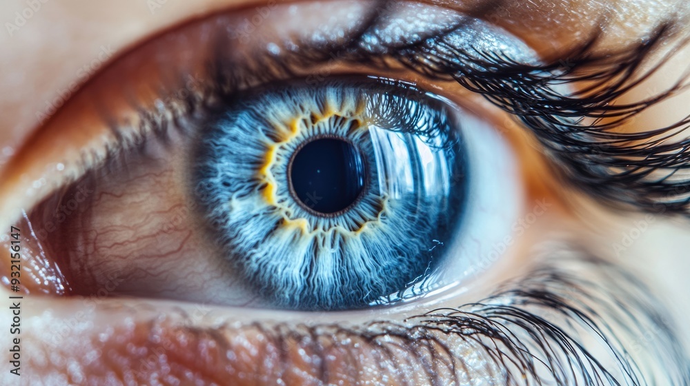 Dilated Eye. Close-Up Macro Photo of Human Eye with Wide-open Dilated ...