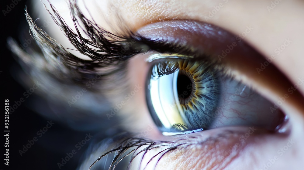 Dilated Eye. Close-up Macro Photo of Wide-Open Human Eye with Dilated ...