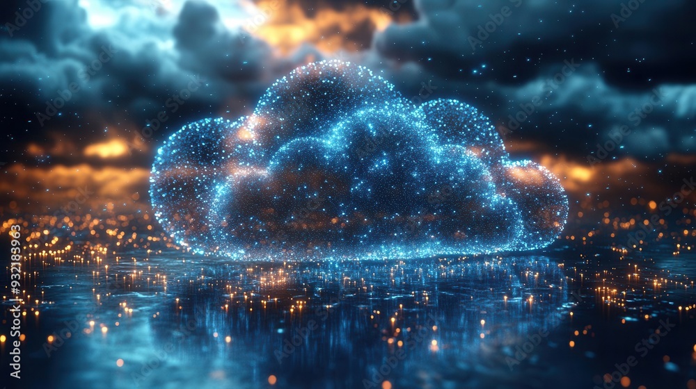 futuristic holographic interface floating in dark space glowing blue ...