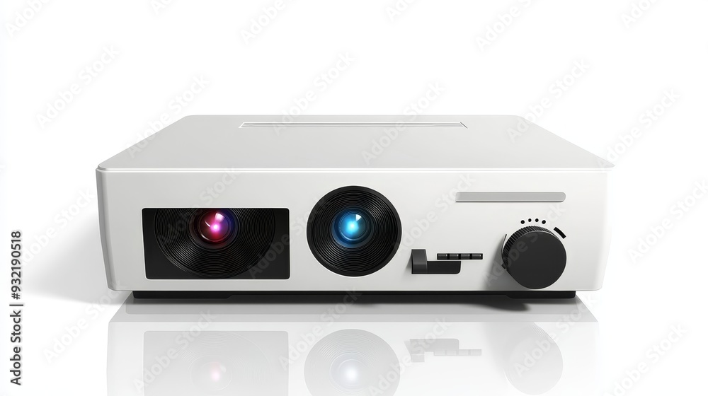Modern White Projector with Sleek Design and Bright LEDs - A modern ...