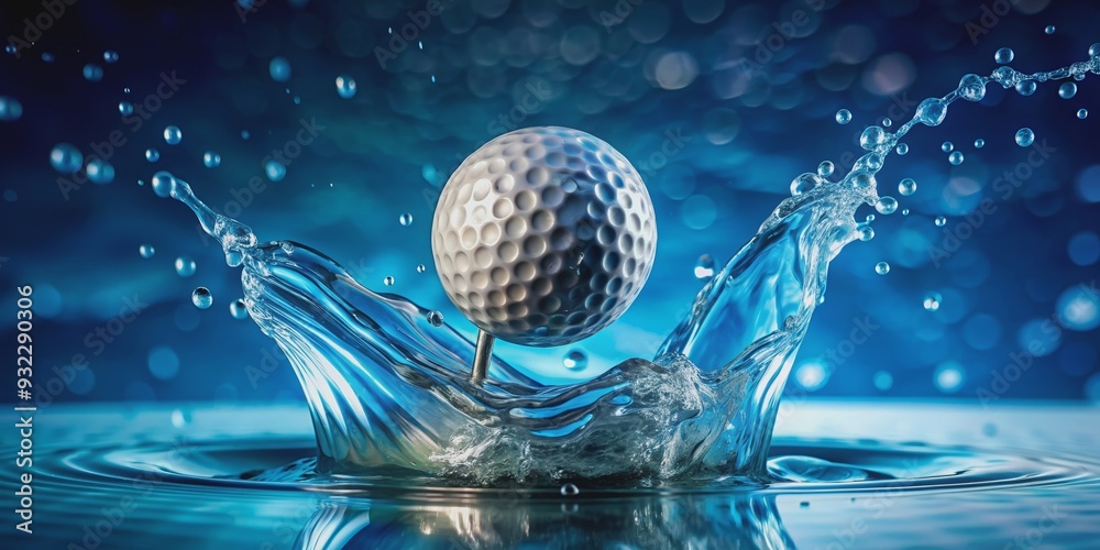 Golf ball creating a splash in the water, golf, ball, splash, water ...