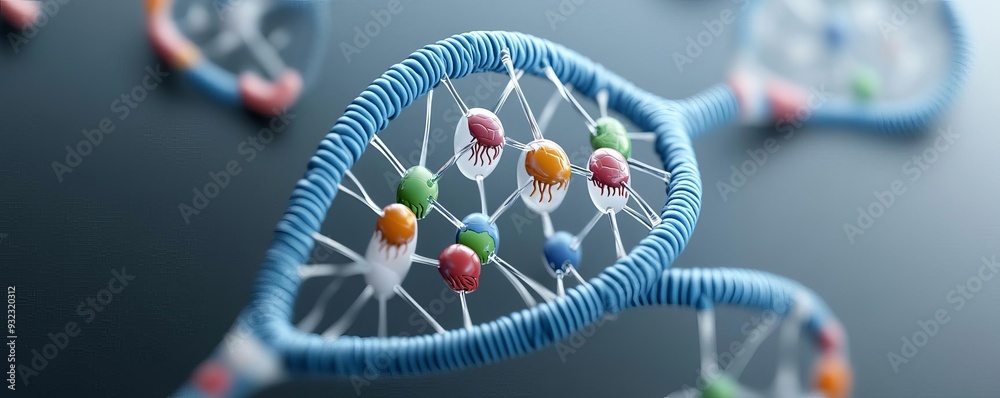 Genetic evolution, DNA helix with evolutionary stages, 3D illustration ...