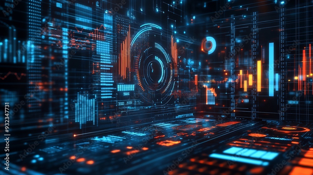 Dynamic design representing the role of big data in business strategy emphasizing data ...