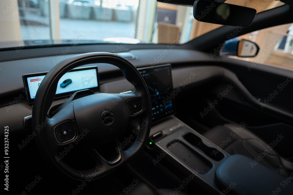 steering wheel E-Limousine NIO ET5, full-size luxury electric car ...