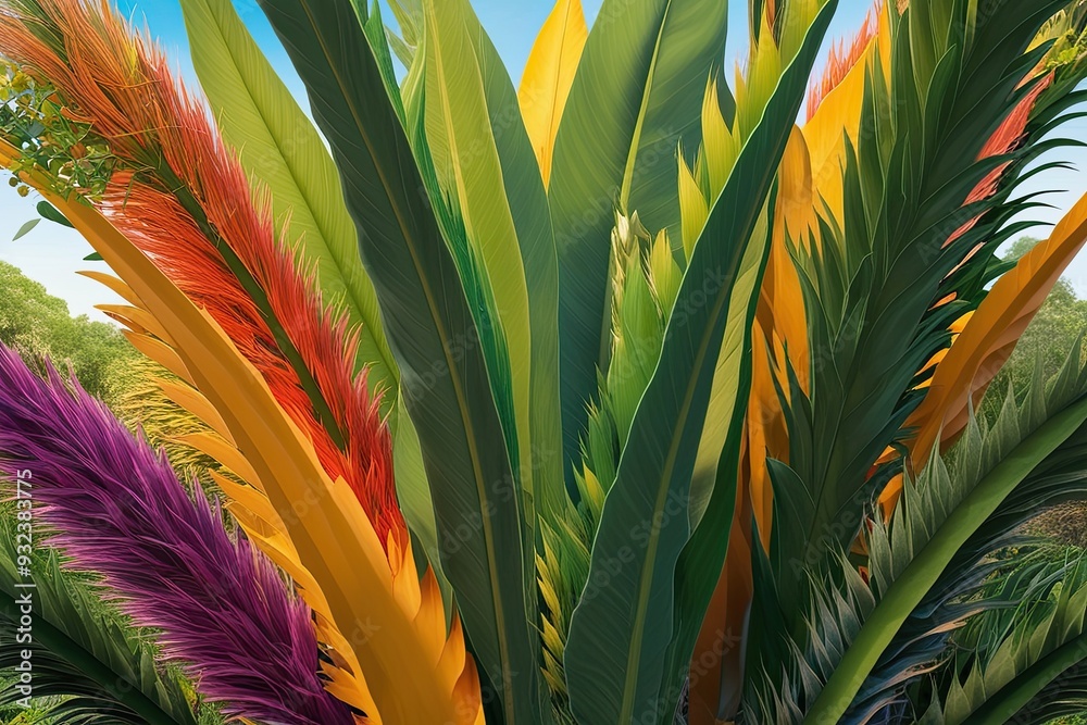 Vibrant 3D Visualization of Poa Labillardieri Plant Showcasing Natural ...
