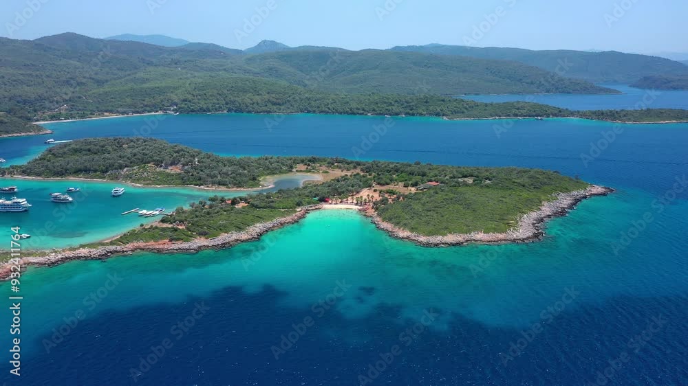 Flying towards Cleopatra Beach famous for its white, fine and soft sand ...