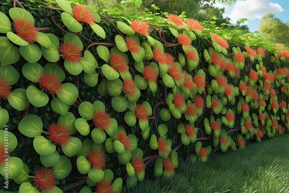 Vibrant 3D Visualization of Epipremnum Aureum Plant Vine in Natural ...