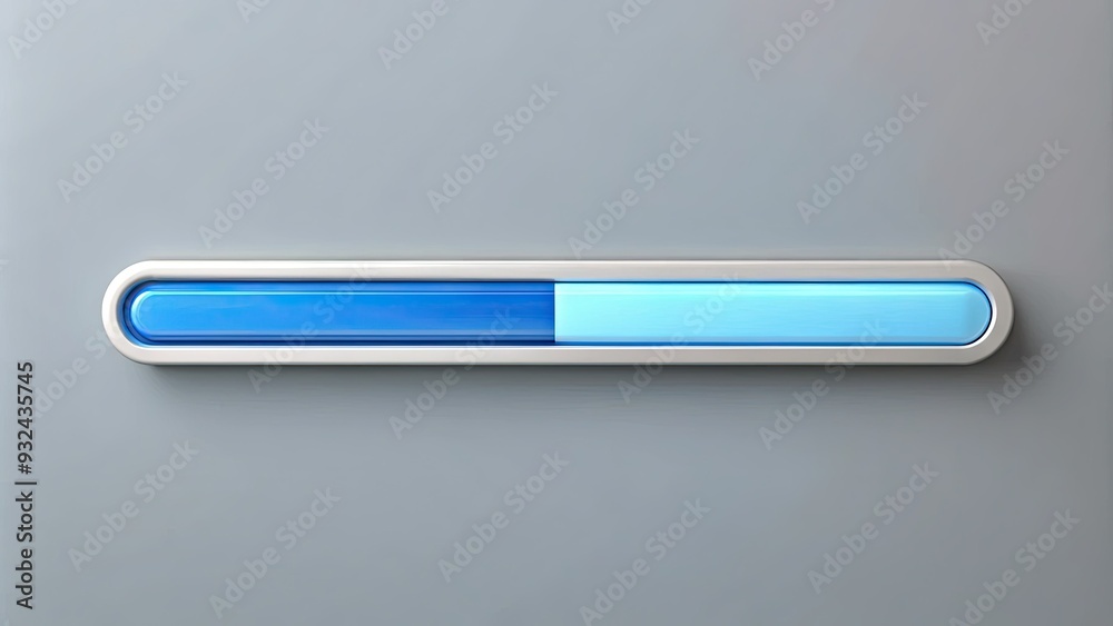 Modern minimalist illustration of a blue loading bar filling up with ...