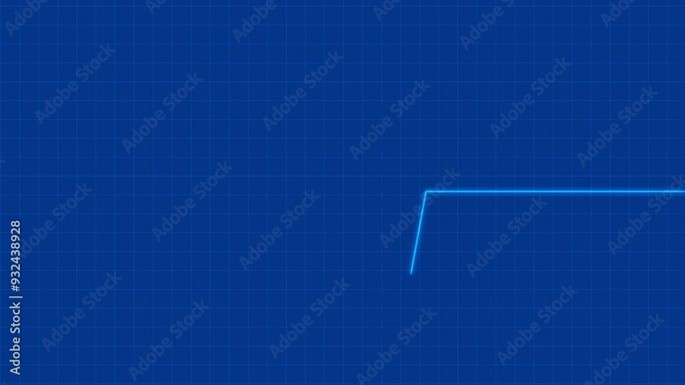 Glowing Heart beat line 4k animation on blue graph background. Medical ...