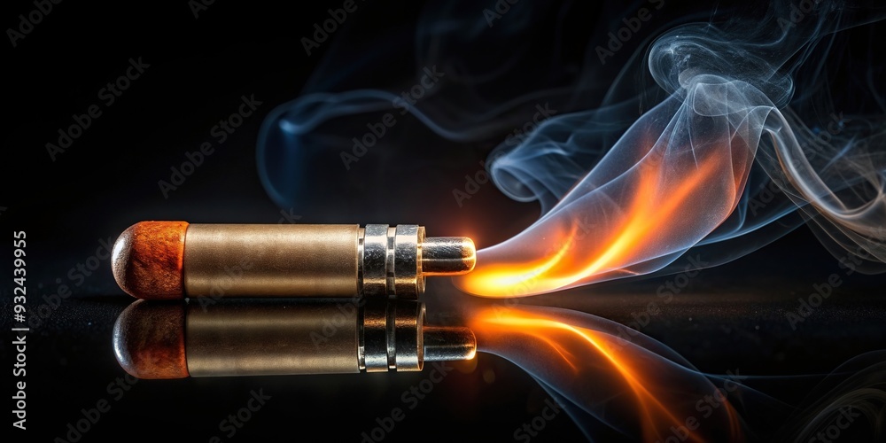 Fuse burning on black background isolated Depth of Field, fire,fuse ...