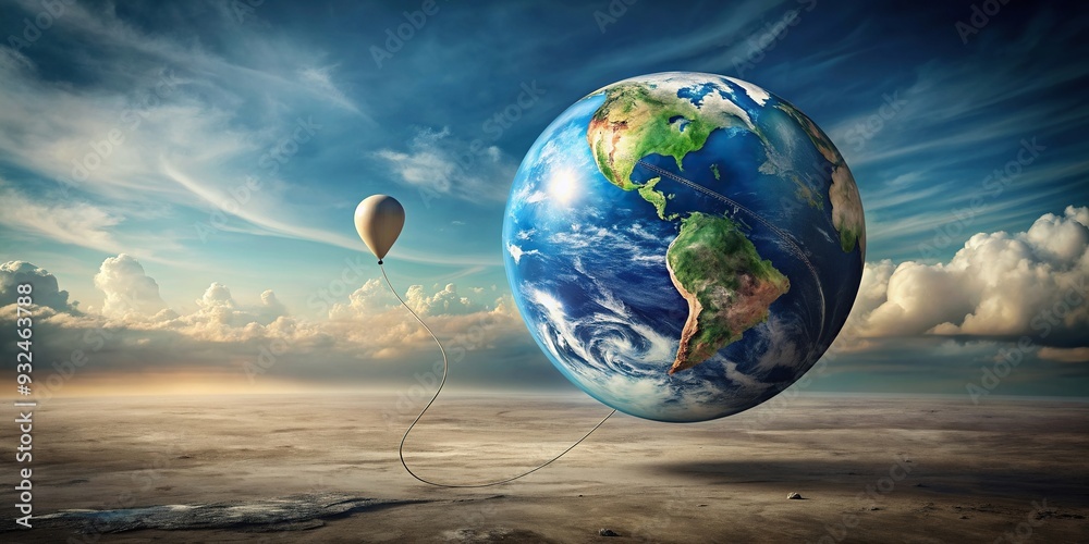 atmospheric, conservation, A surreal stock photo of a planet earth ...