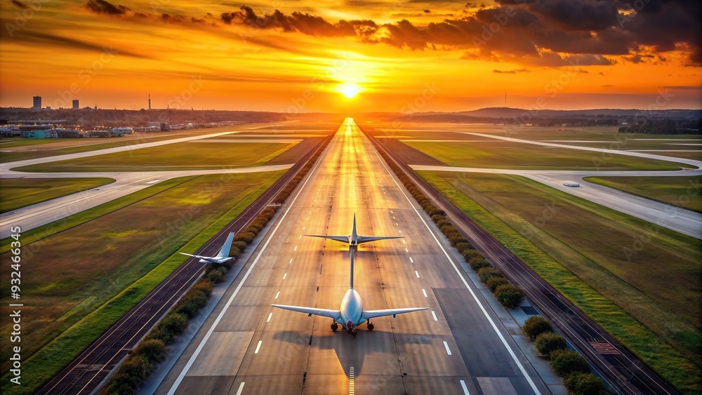 flights, planes, terminal, runway, runway lights, travel, airport at ...