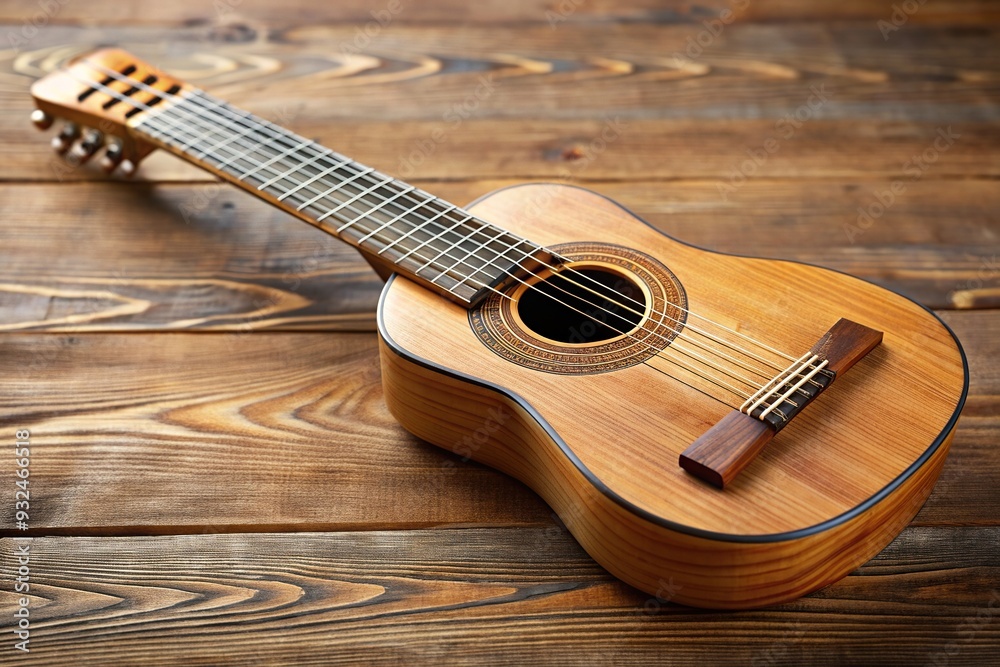 fretted, A close up stock photo of a minimalist Charango a South ...