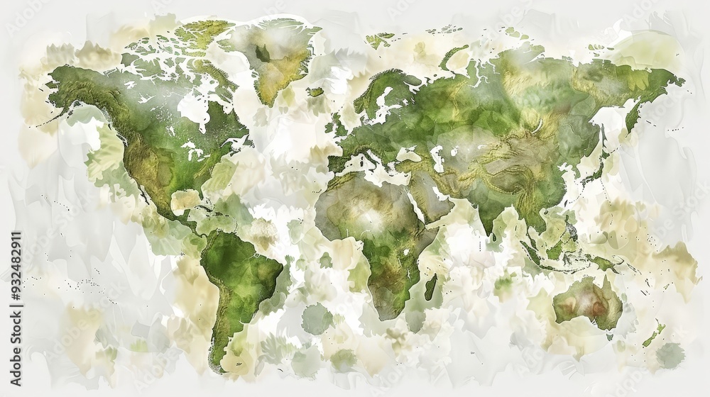 World map highlighting population density around the world. It ...