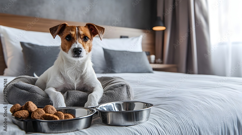 Cozy and Inviting Pet Friendly Hotel Room Featuring a Comfortable Pet ...