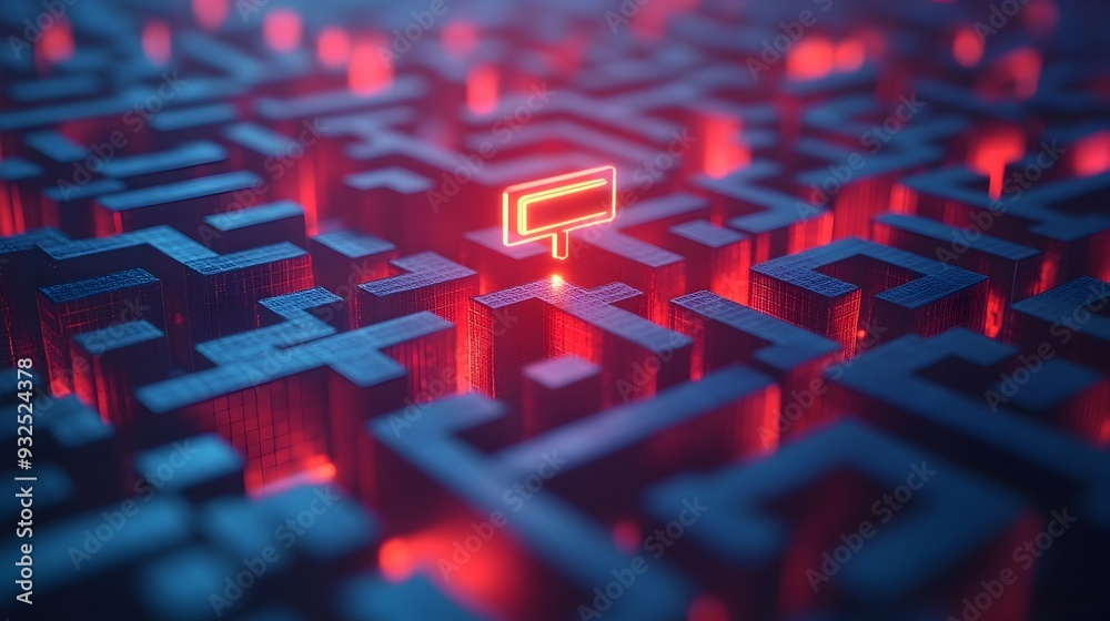 Navigating the Digital Maze A 3D Search Engine Interface Guiding the Way Stock Illustration ...