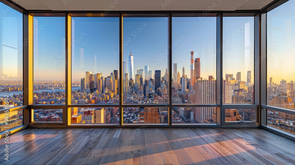 Manhattan Skyline from High Rise Window: Expensive Real Estate in ...
