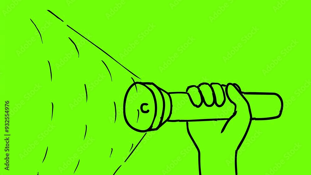 2D Animation motion graphics showing a drawing of a hand holding a ...