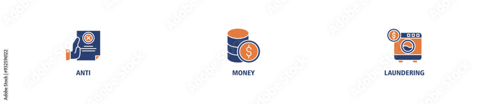 AML banner web icon set vector symbol illustration concept of anti ...