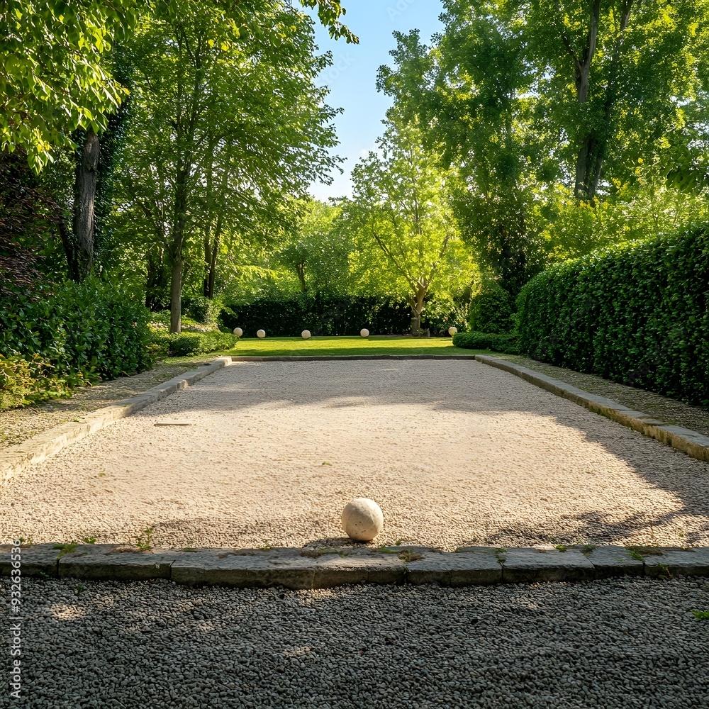 Petanque Terrain with Gravel Surface and Boundary Markers Prepared for ...