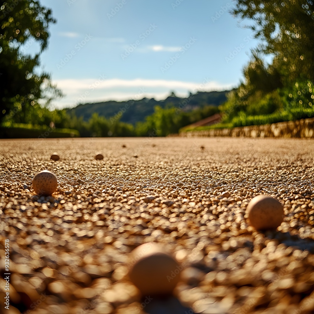 Petanque Terrain with Gravel Surface and Boundary Markers Ready for ...