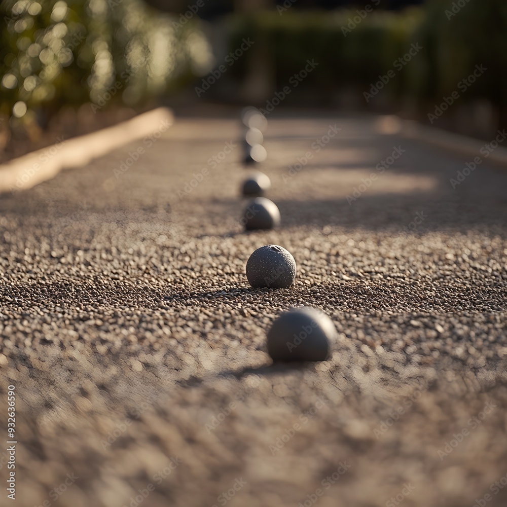 Gravel Petanque Terrain with Boundary Markers Ready for Gameplay A well ...