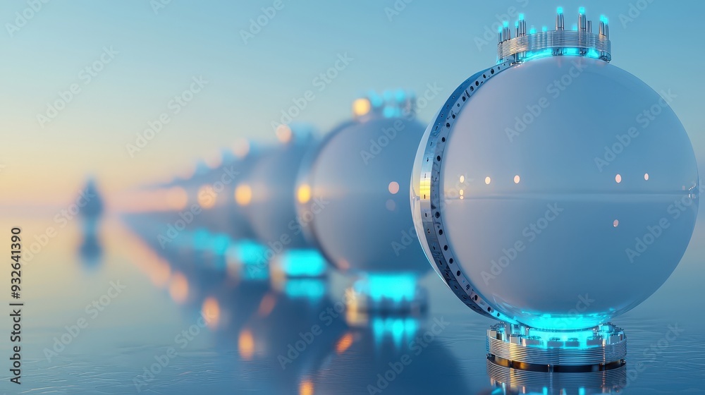 Storage of hydrogen in cryogenic tanks with a modern, clean aesthetic ...