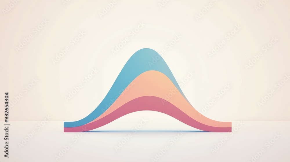 Colorful layered normal distribution graph illustration Abstract ...
