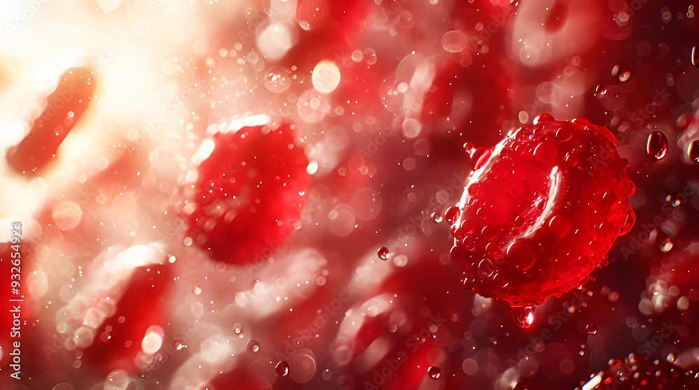 Red blood cells flowing in vessel (Erythrocyte) medical. Medical ...