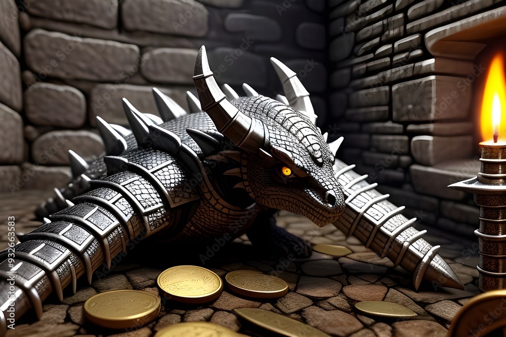 Armored Warrior Draconian: A powerful dragon-like combatant clad in ...
