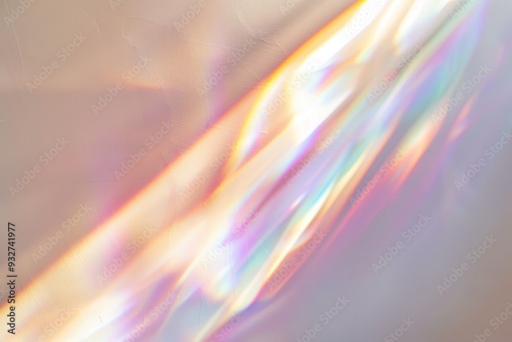 Graphic Flare. Blurred Rainbow Light Refraction Texture Overlay Effect ...