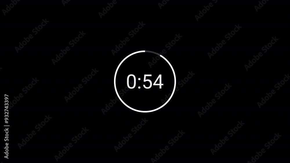 One Minute Countdown Animation From 60 Seconds To 0 Seconds On A