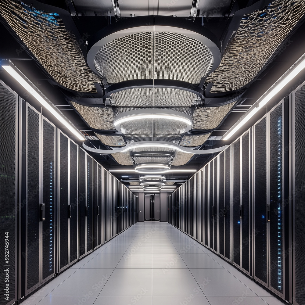 Mass Server racks in Hugh server room data center Stock Photo | Adobe Stock