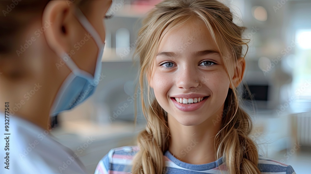 Doctor Examining Lymp Nodes On Neck Of The Teenage Girl Palpation Of Lymph Nodes Concept Of