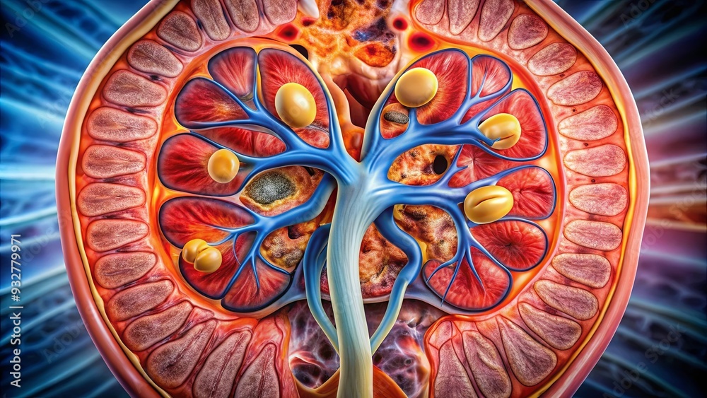 Renal pathology showcasing the damage caused by chronic kidney disease ...