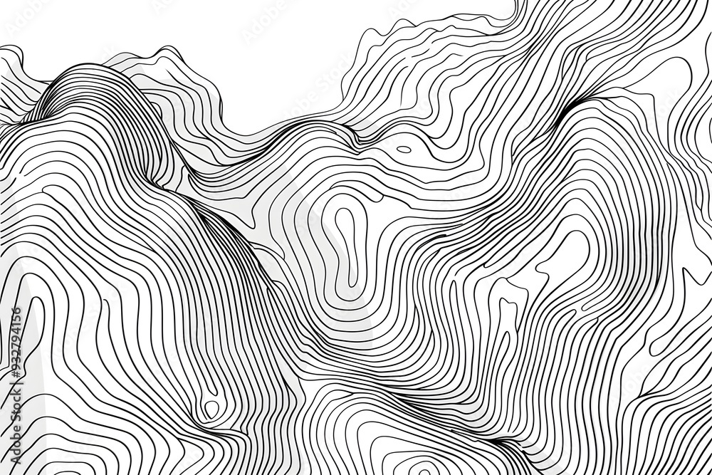 Topographic line patterns, a topography map background with contour ...