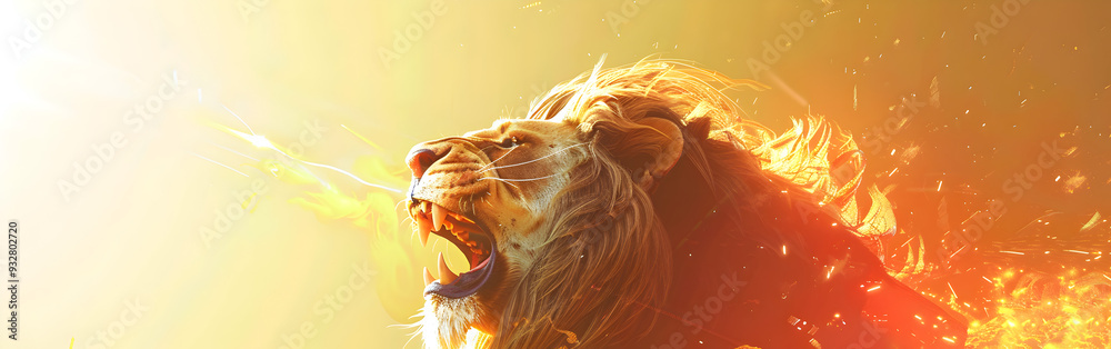 Lion of Judah Roaring with Fiery Majesty Christian Symbolism of ...