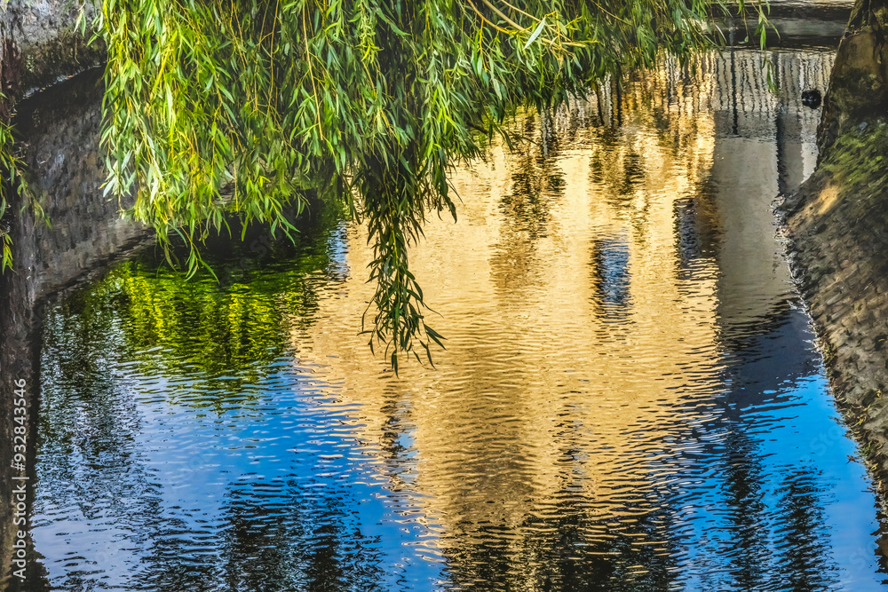 Colorful Aure River reflection, Bayeux, Normandy, France. Bayeux ...