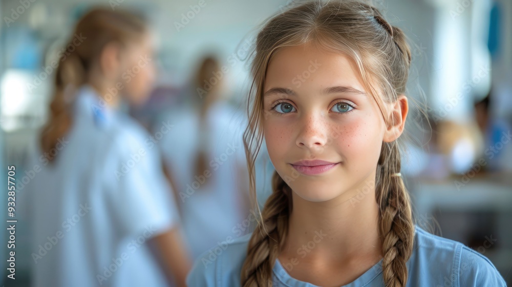 doctor examining lymp nodes on neck of the teenage girl palpation of ...