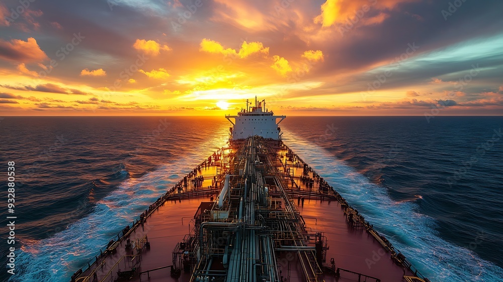 LPG ship Oil tanker ship Oil Tanker running in ocean petroleum ship ...