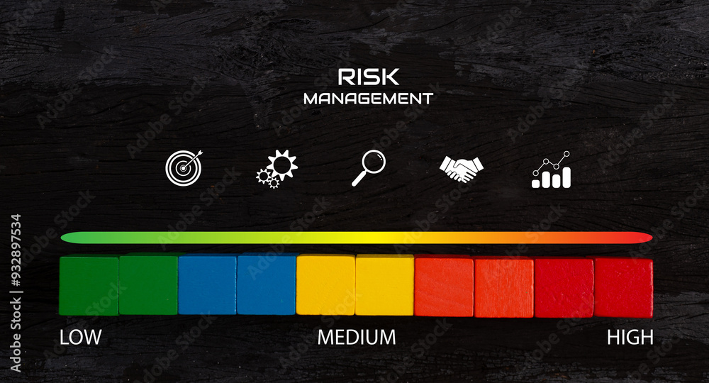 Risk management concept. Risk assessment level indicator rating ...
