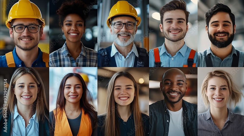 Many different professions collage Happy people portraits mix Lot ...