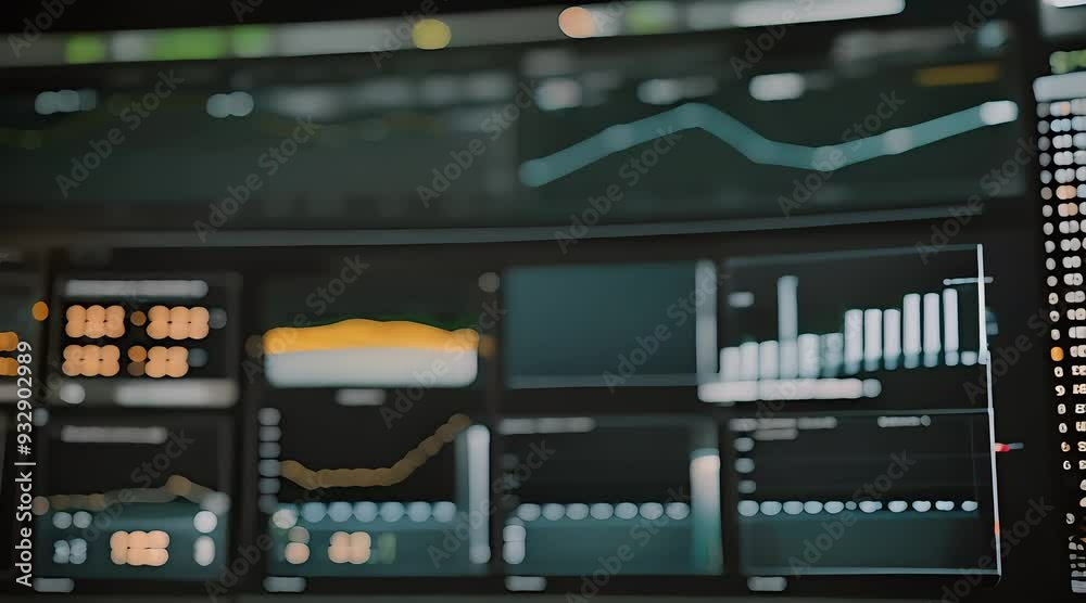 A zoomed in shot of a computer screen shows a dashboard display of ...