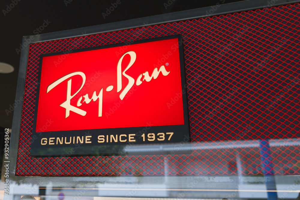 Ray-ban sign brand and text logo store of sunglasses eyeglasses ...