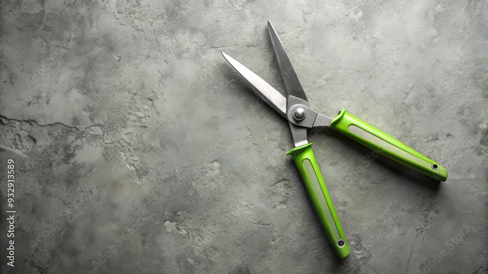 sharp clean garden shears on sleek modern concrete surface with ...