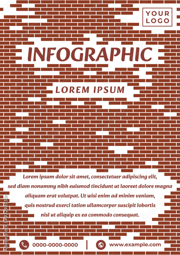 Brick wall themed infographic poster design Stock Vector | Adobe Stock
