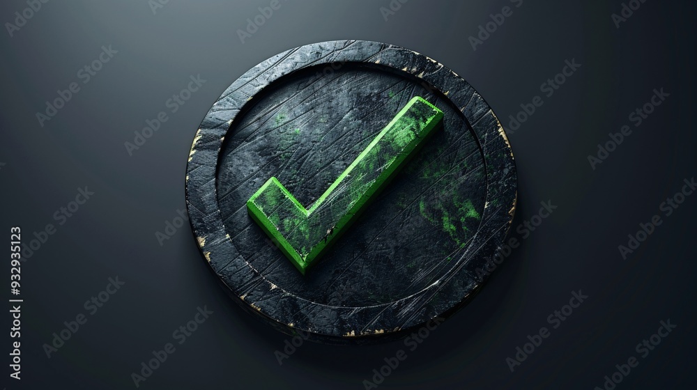 Modern circular emblem with a green check mark, perfect for signifying ...