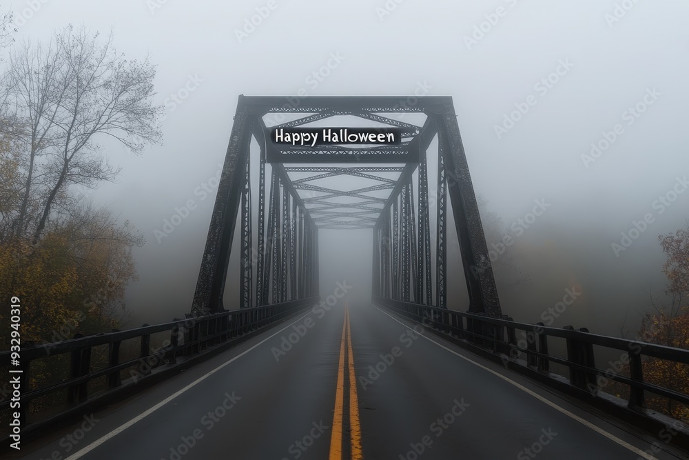 Foggy Bridge Collage: Photos of a fog-covered bridge with spooky ...