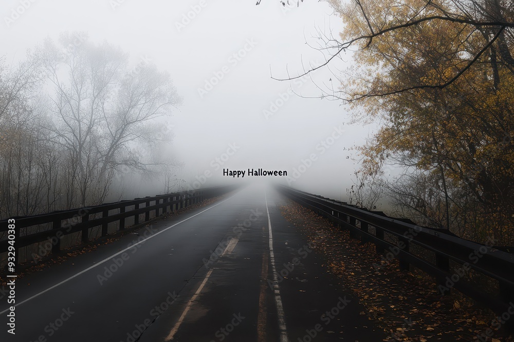 Foggy Bridge Collage: Photos of a fog-covered bridge with spooky ...