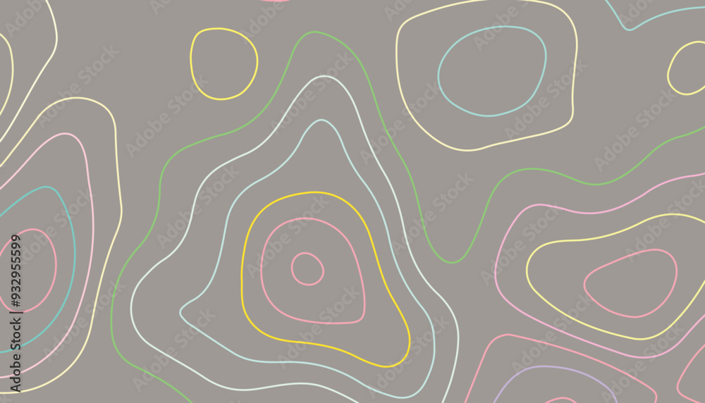 Topographic gradient line map. Abstract circle lines background ...